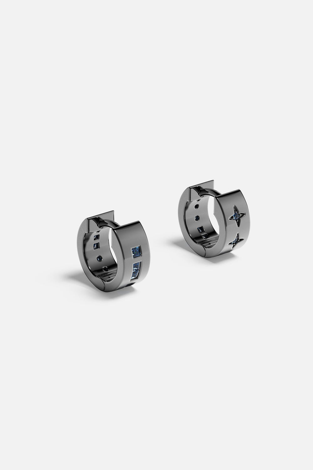Blue LOVE Morse Code Huggie Earrings | APM Monaco